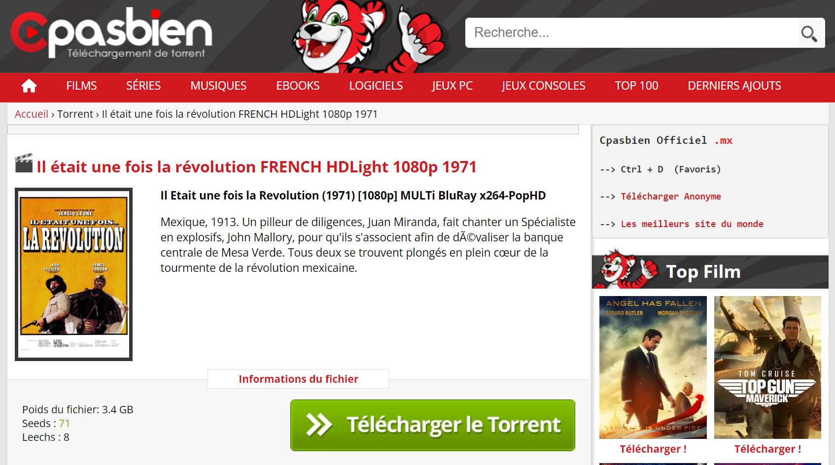 Cpasbien nouvelle adresse en Octobre 2024 à jour ️